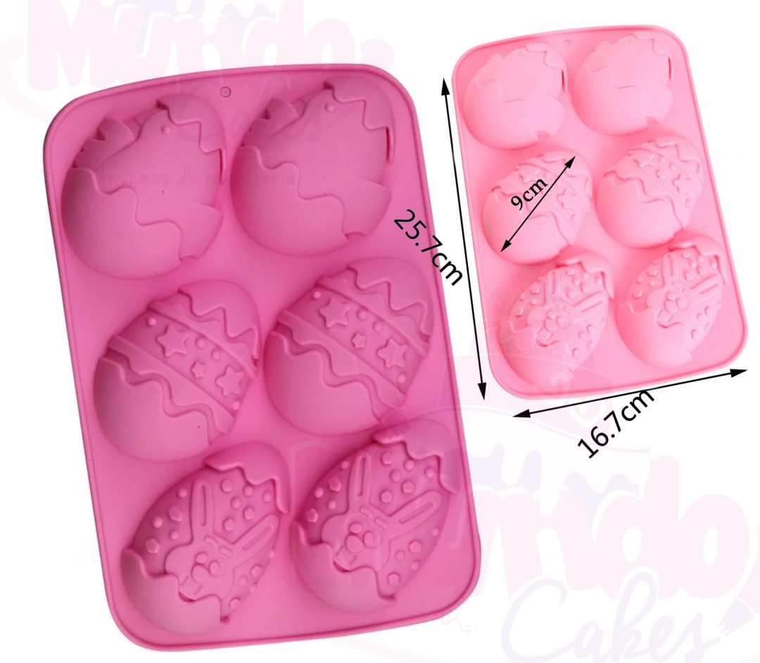Molde 6 huevos de pascua 9cm mod1 - Mundo Cakes