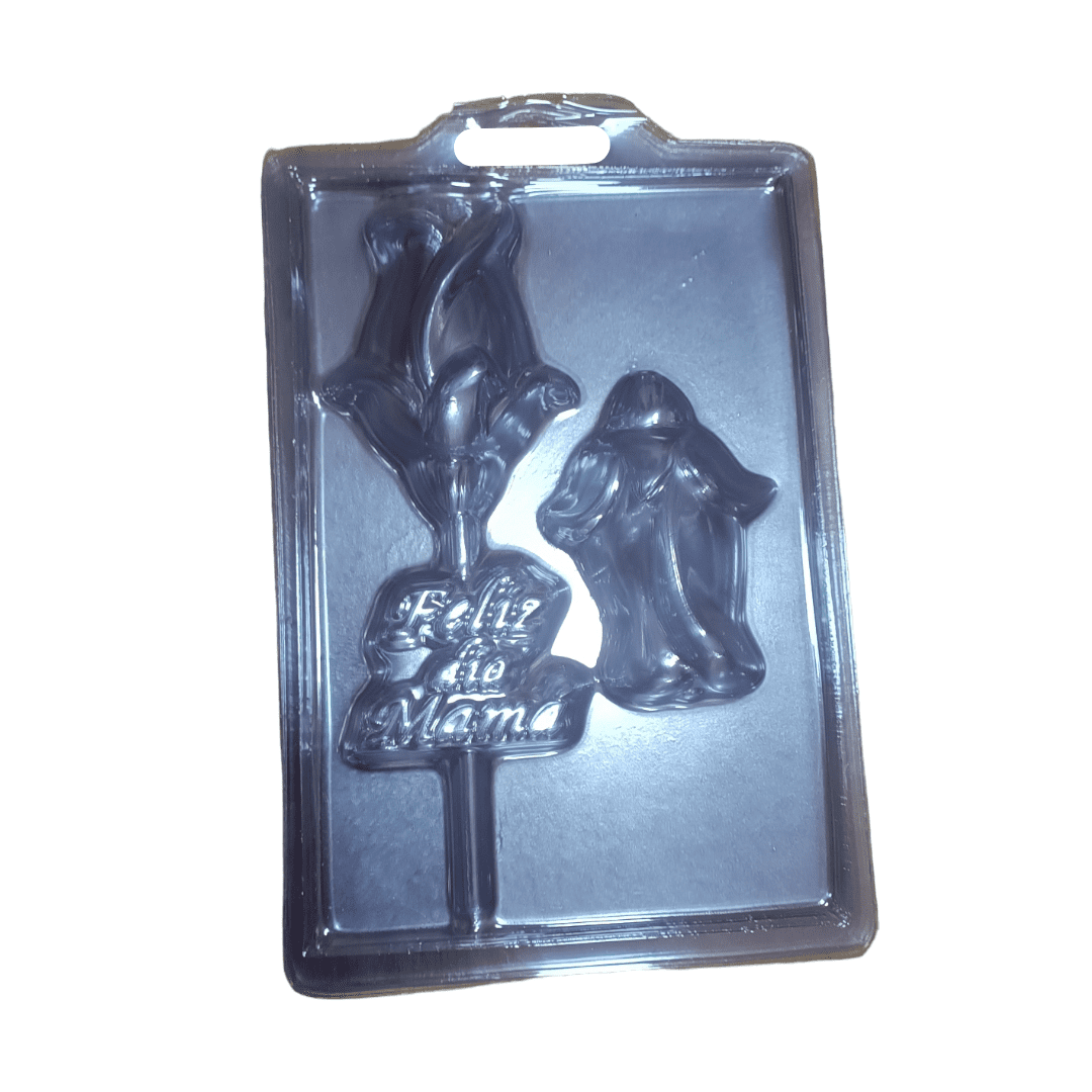 Molde plástico Feliz Día Mamá Rosa - Mundo Cakes